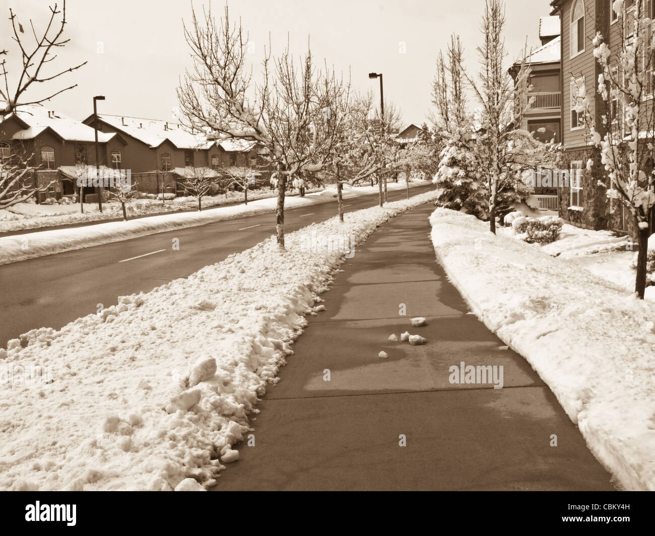 Urban street in winter Stock Photo - Alamy