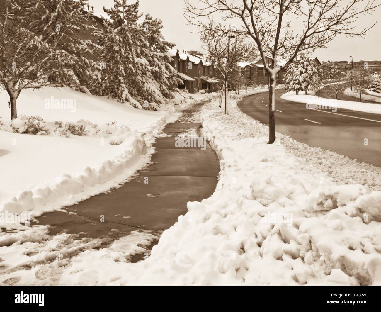 Urban street in winter Stock Photo - Alamy