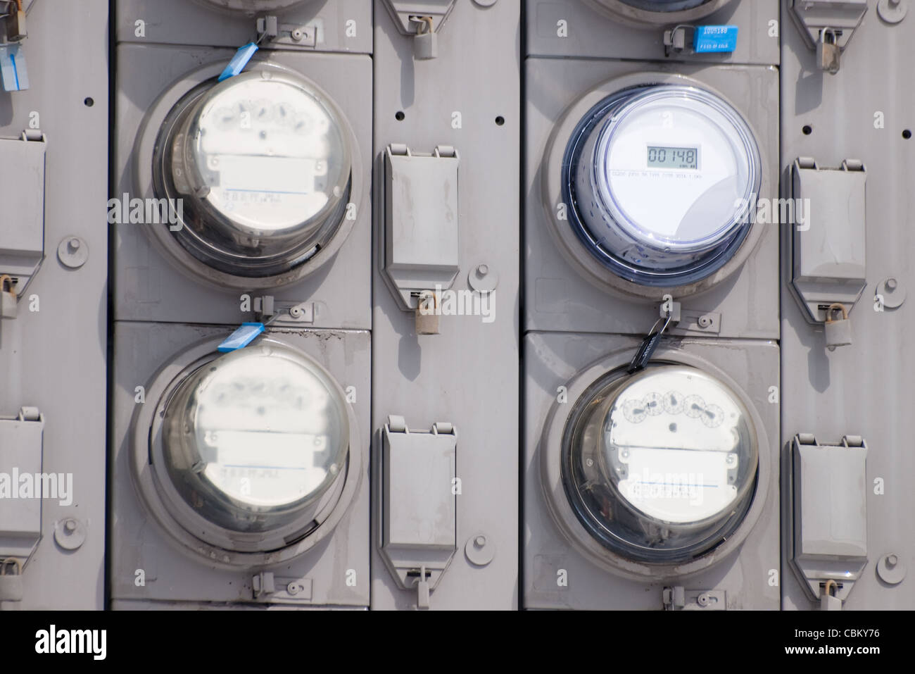 Electric meter for the apartment complex Stock Photo - Alamy