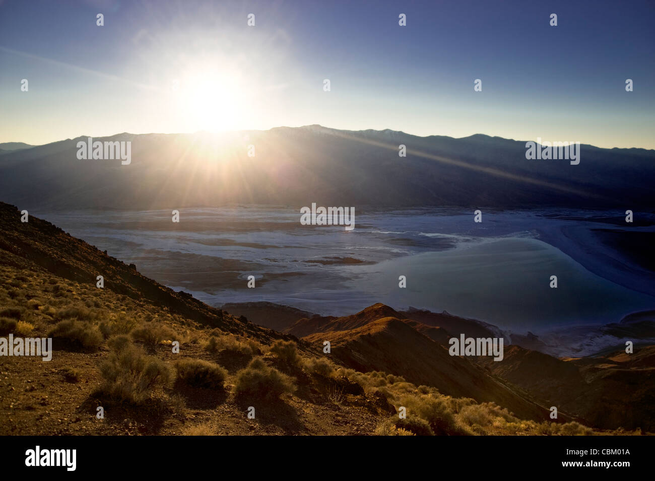 Sun & Sunset, Death Valley National Park, California, USA Stock Photo ...