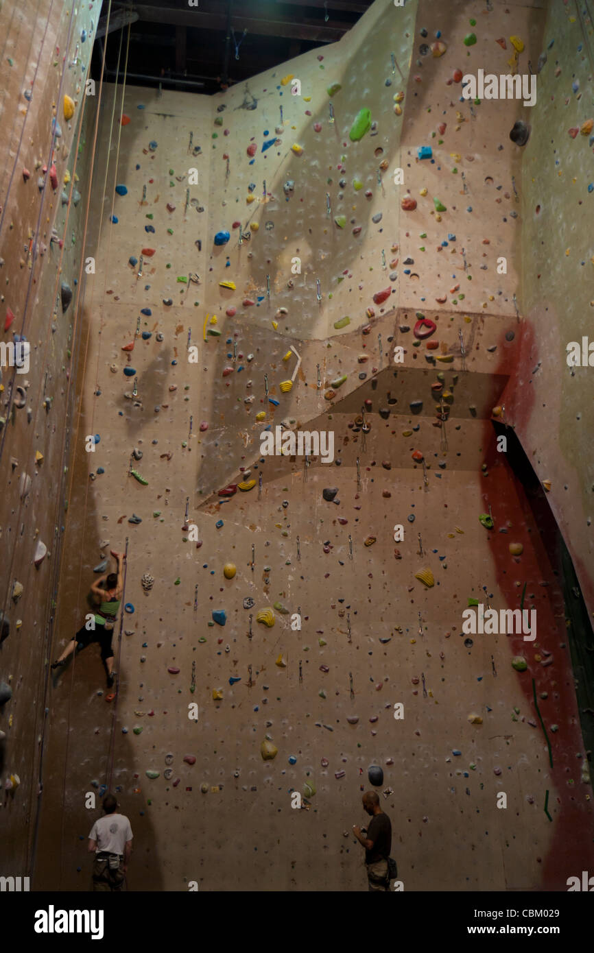Rockclimbing wall in Montreal Stock Photo - Alamy
