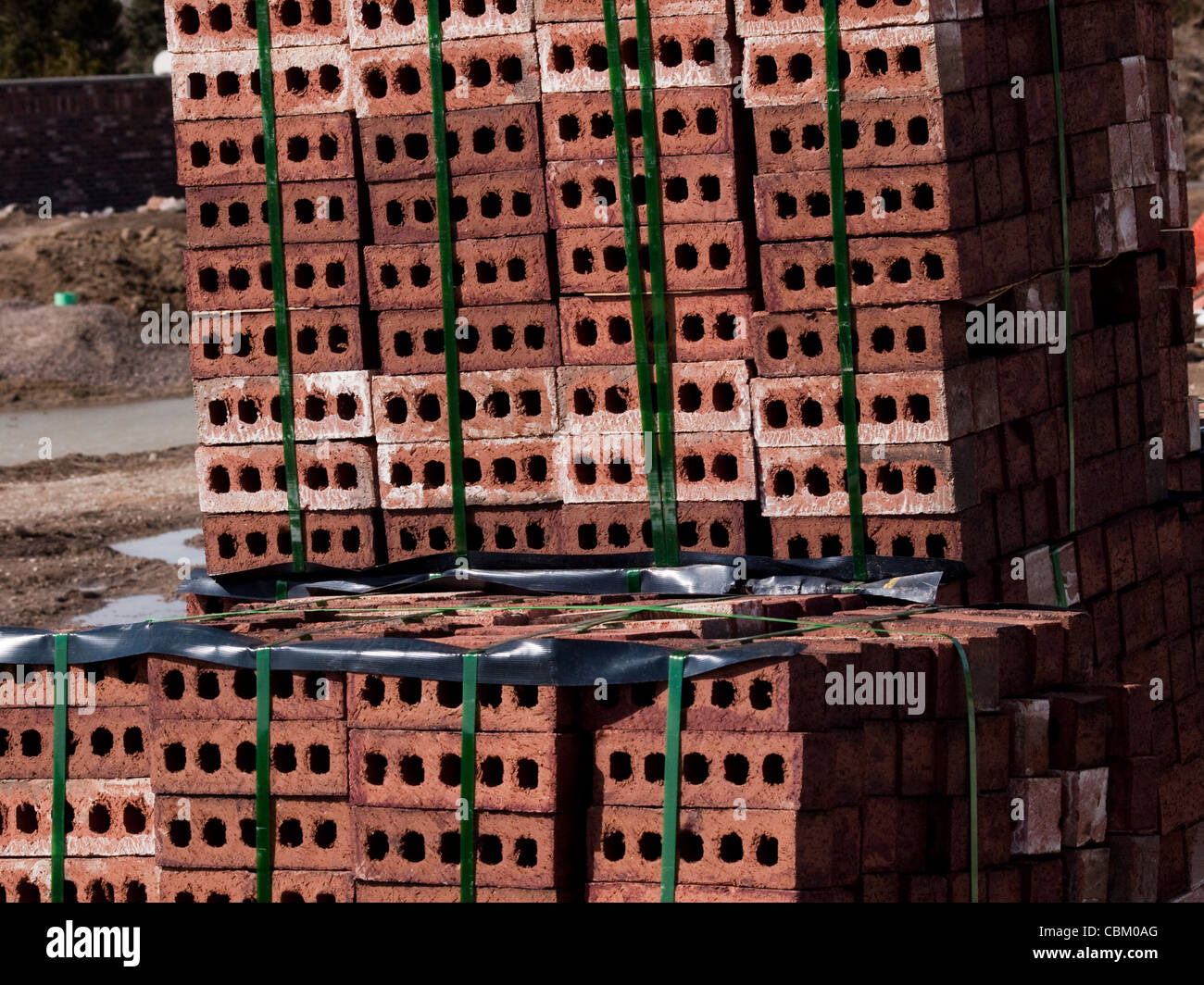 Stack of bricks at the construction site Stock Photo - Alamy