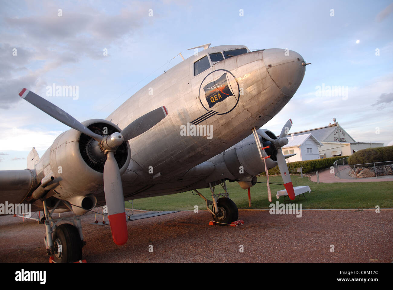 Historic DC 3 aircraft at the Qantas Founders Museum in Longreach ...
