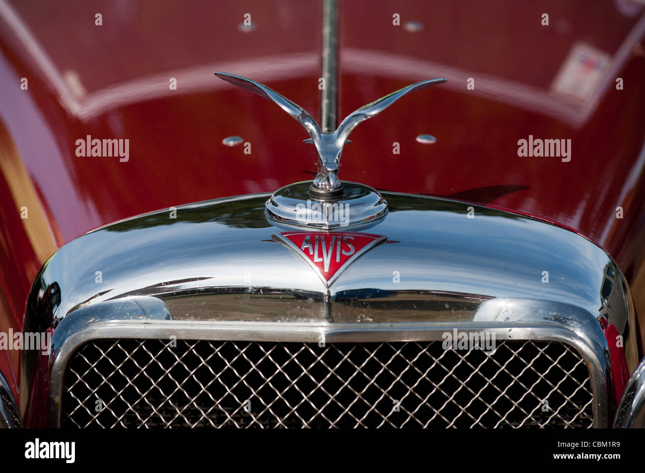 vintage alvis car radiator grill and radiaator cap mascot Stock Photo ...