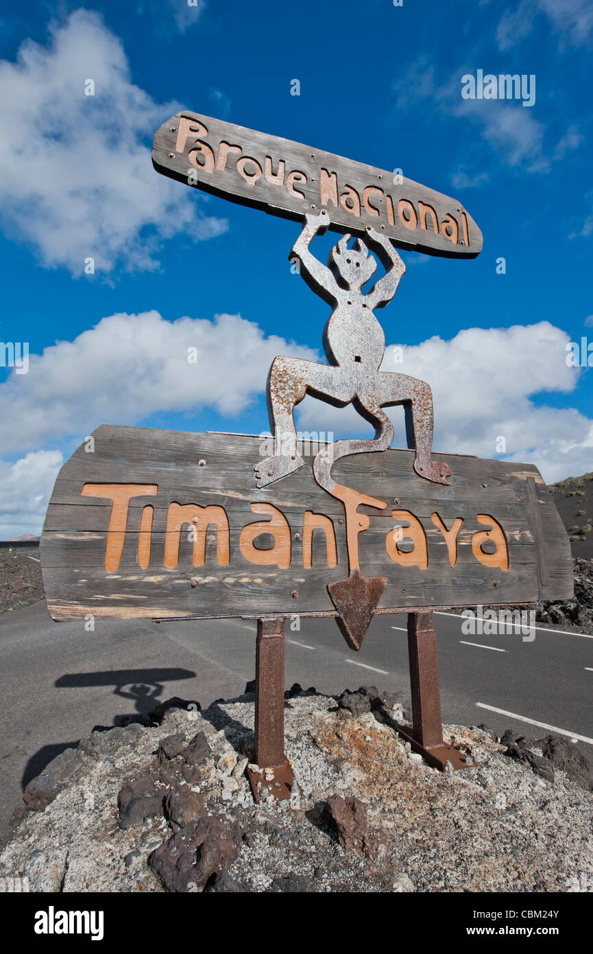 Road sign designed by notorious architect and artist Cesar Manrique ...