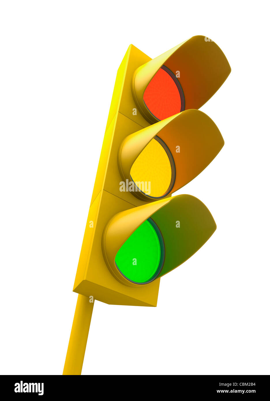 Classic yellow traffic lights on white background Stock Photo - Alamy