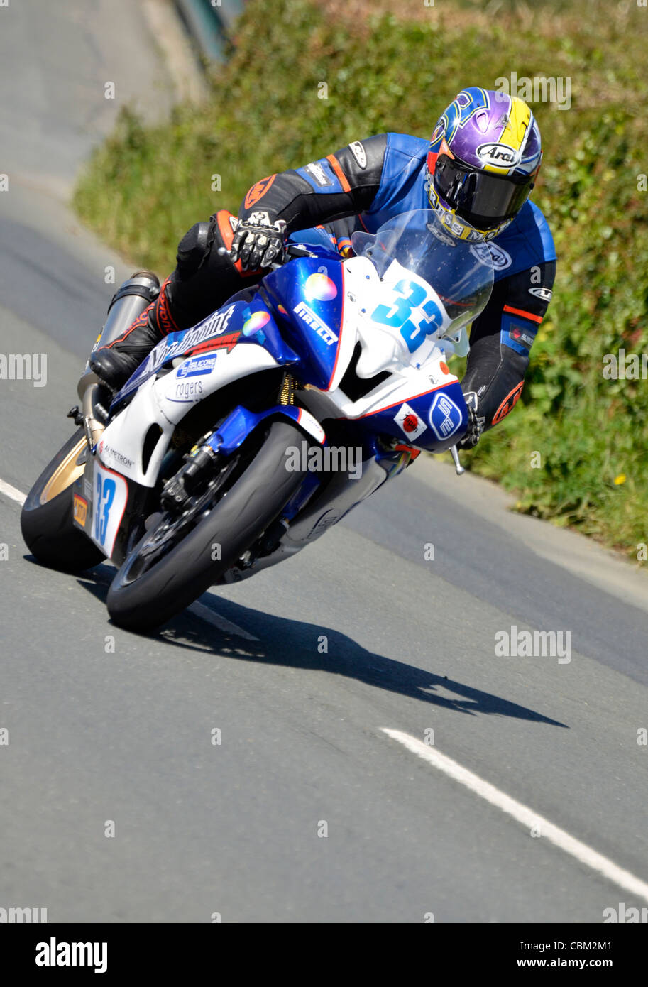motorcyclist at speed during isle of man TT race week Stock Photo - Alamy