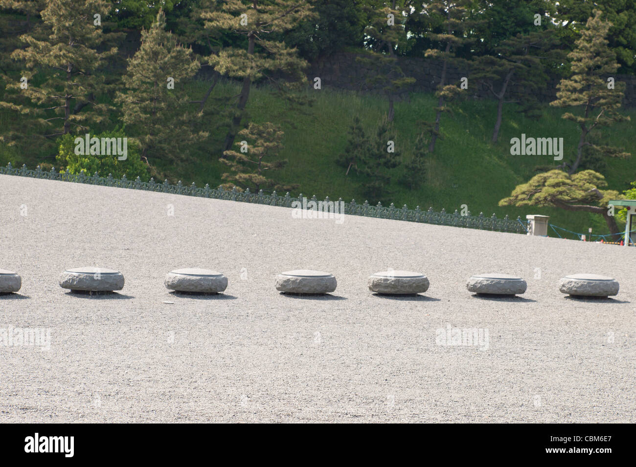 Stone bollards in Tokyo Stock Photo - Alamy