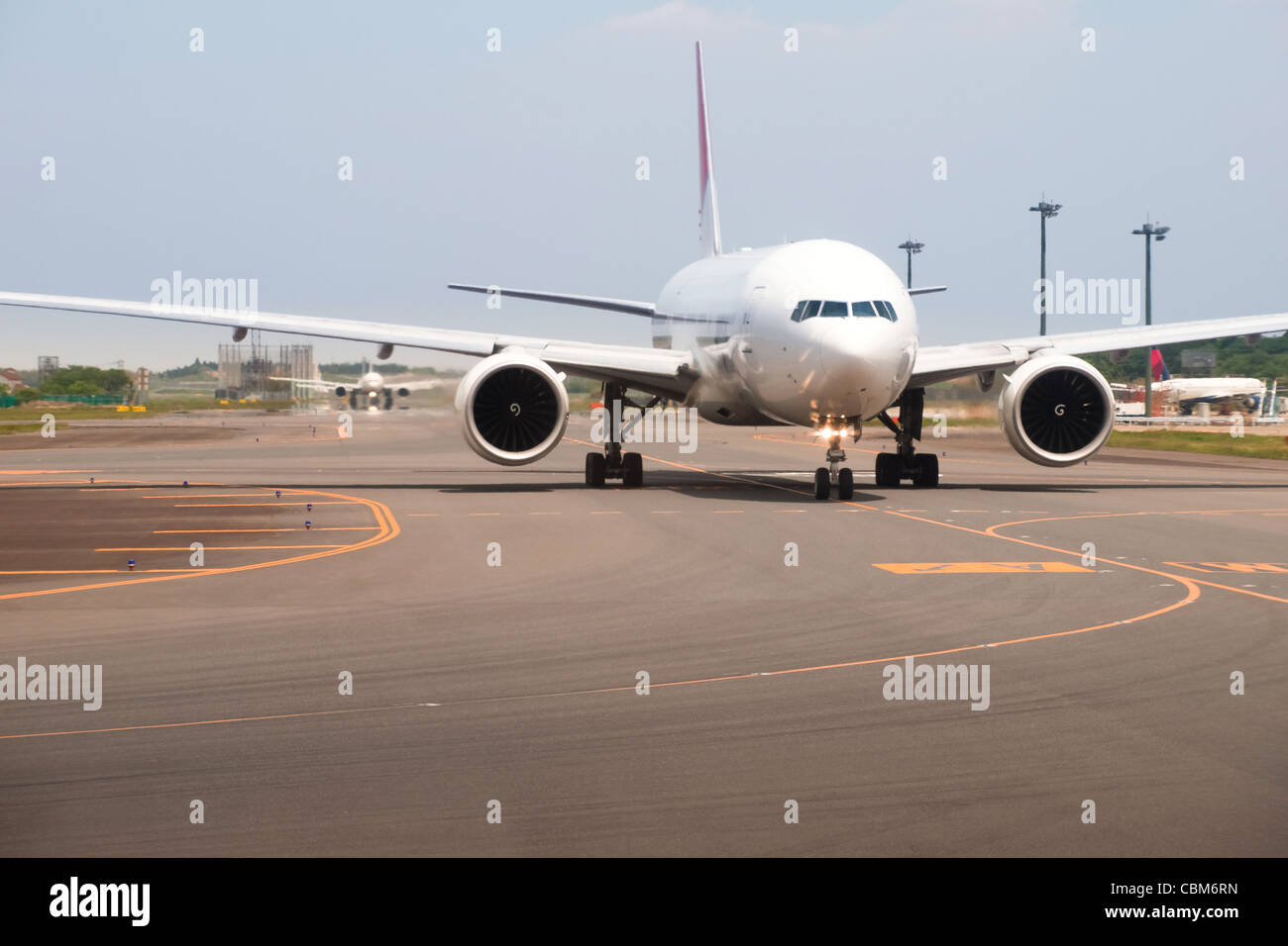 Airplane on the runway Stock Photo - Alamy
