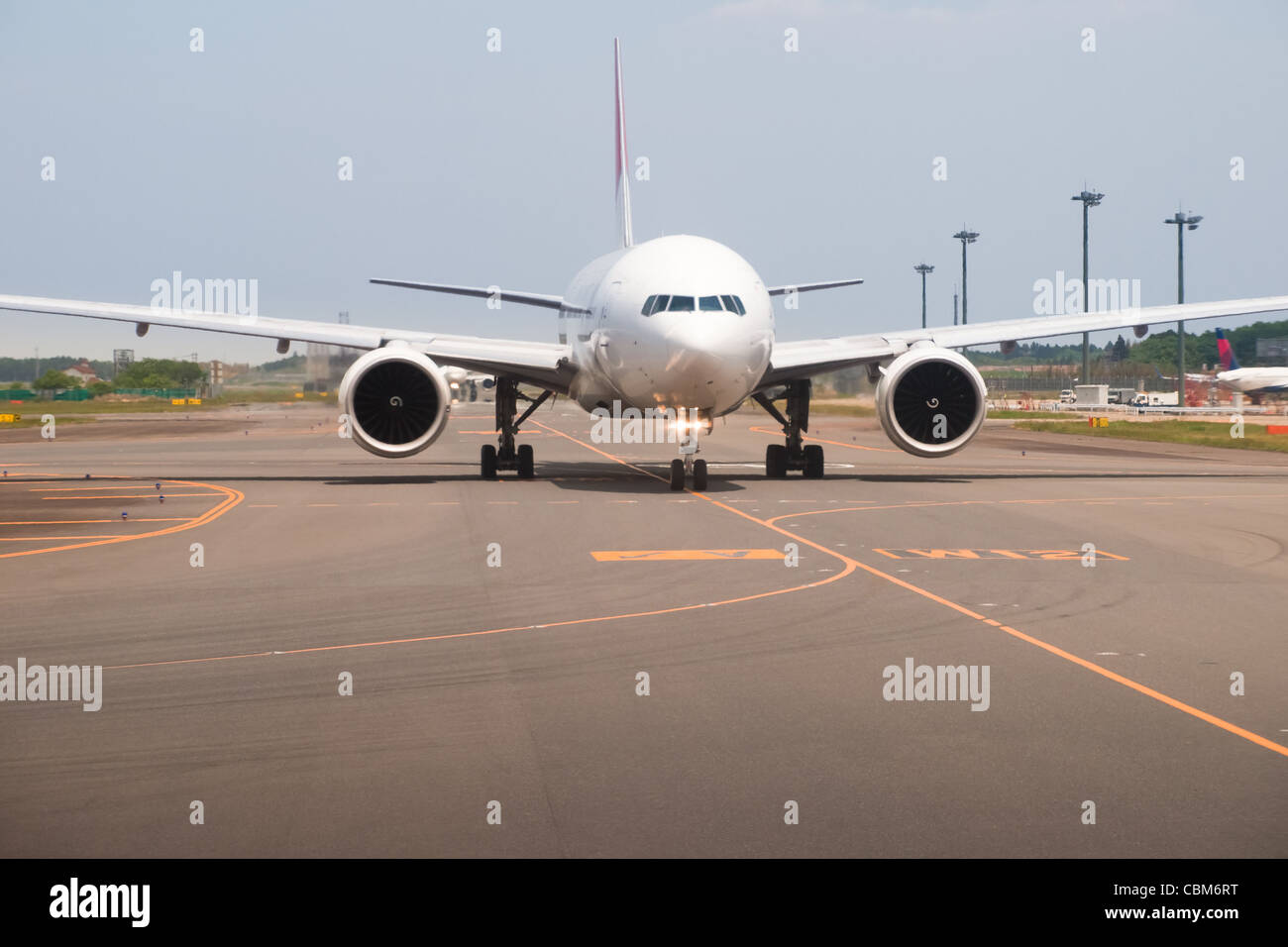 Airplane on the runway Stock Photo - Alamy