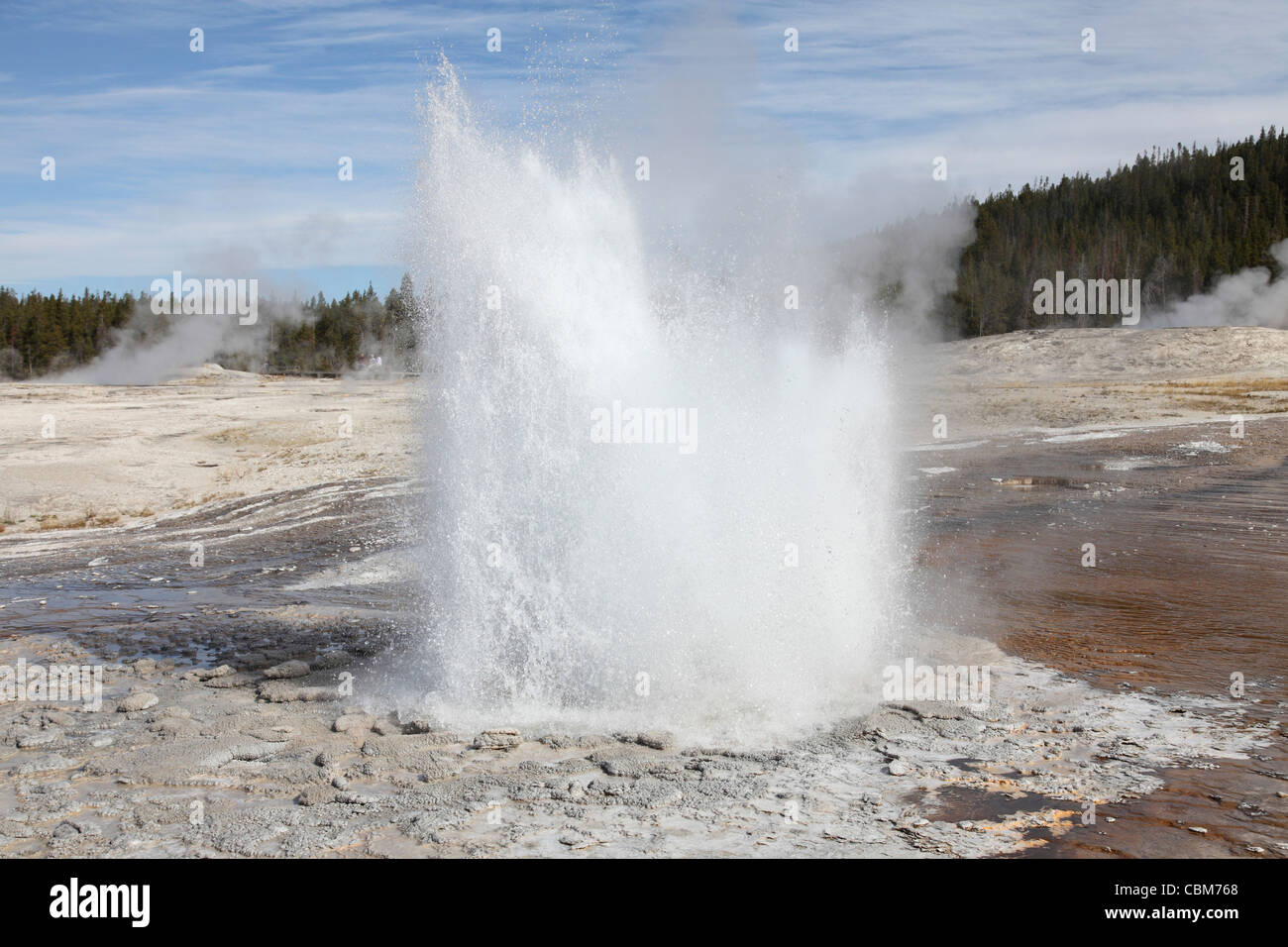 Plume Geyser eruption, Upper Geyser Basin geothermal area, Yellowstone ...