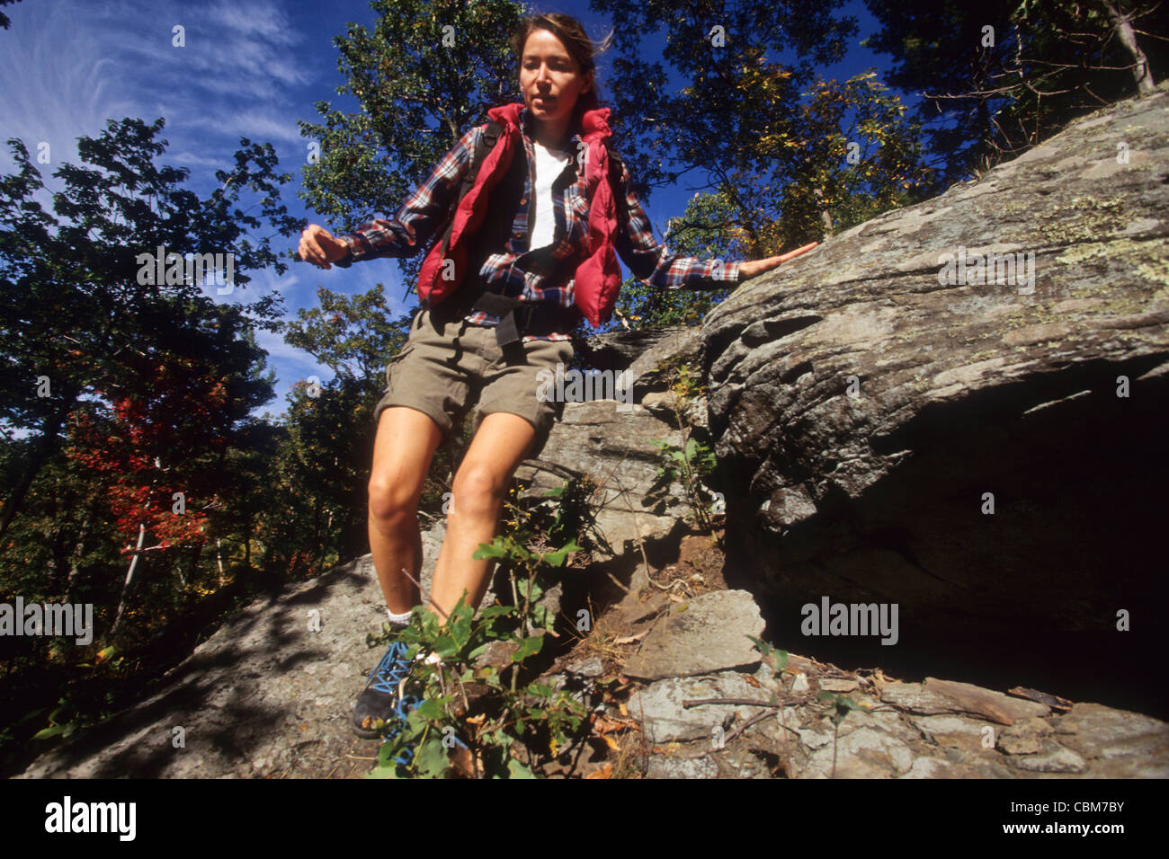 Hiker hike hiking walking exercising exercise fit fitness hi-res stock ...