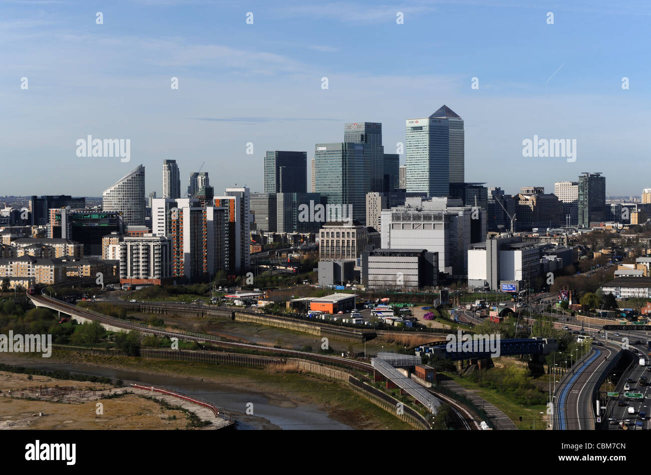 Aerial view of london docklands hi-res stock photography and images - Alamy