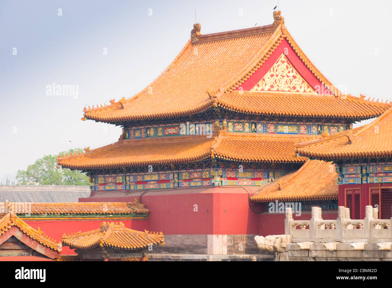 Facade and roofs details, Forbidden City in Beijing. Imperial palace in ...