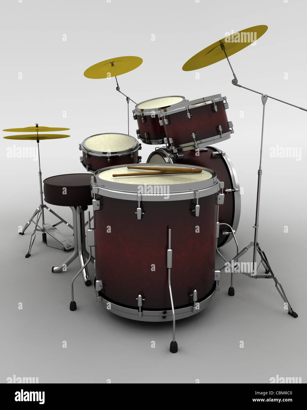 3d render of a concert drum kit Stock Photo - Alamy