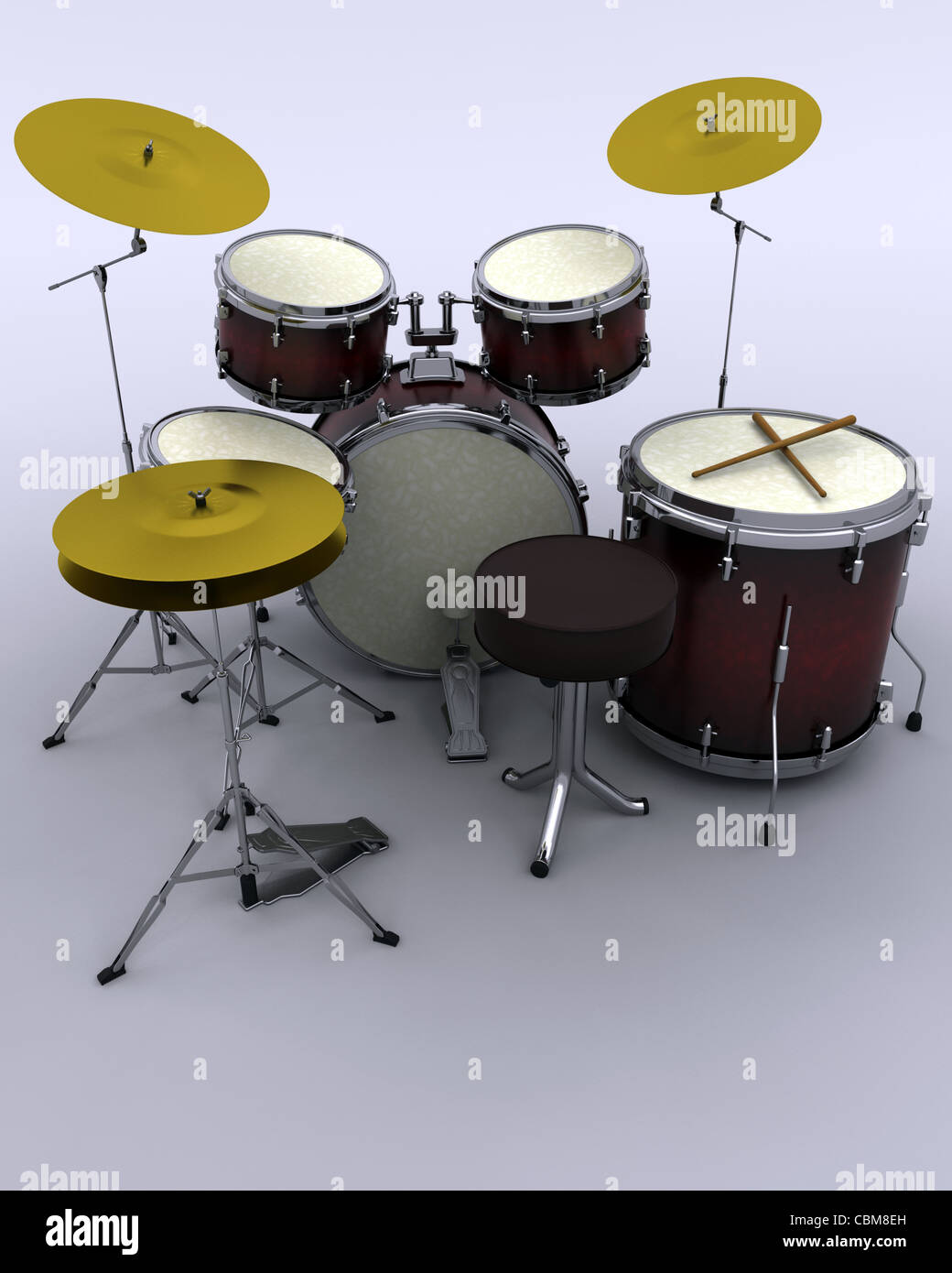 3d render of a concert drum kit Stock Photo - Alamy