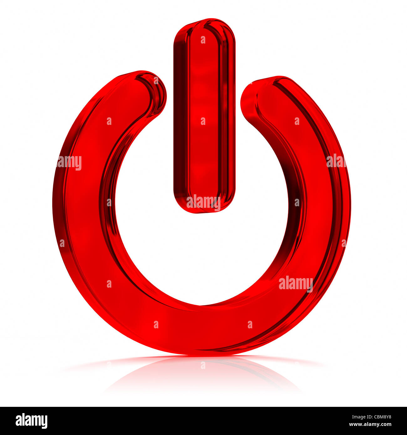 Red glass Power Off symbol computer icon. Part of a series Stock Photo ...