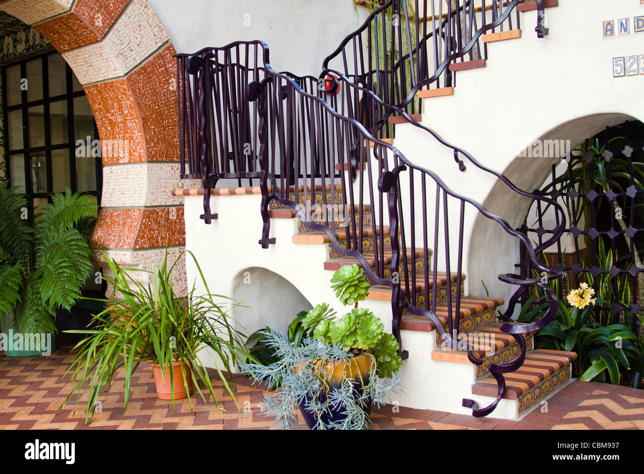 Spanish style architecture in "Santa Barbara", California Stock Photo ...