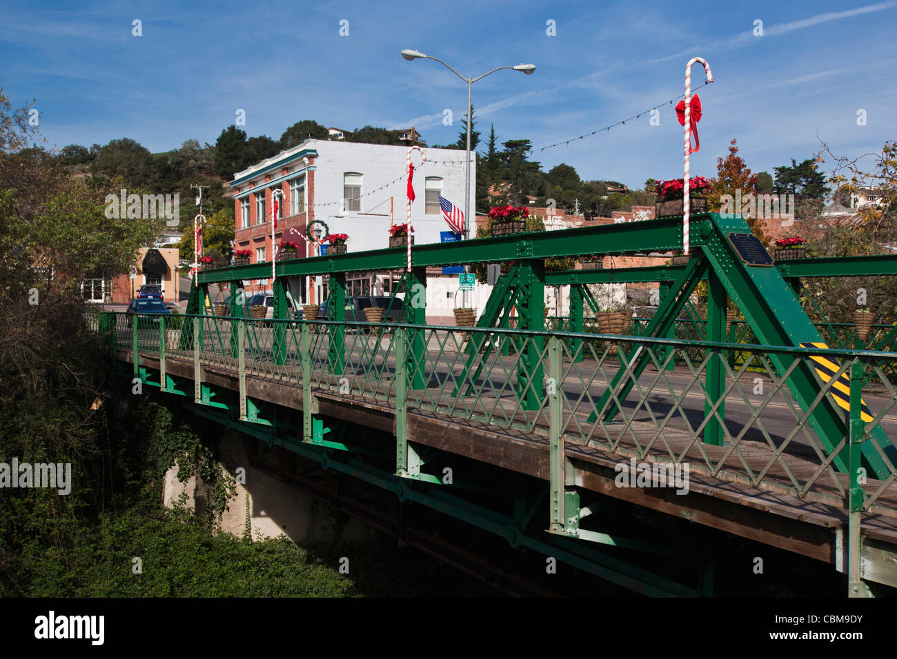 USA, California, Southern California, Arroyo Grande, town bridge Stock ...