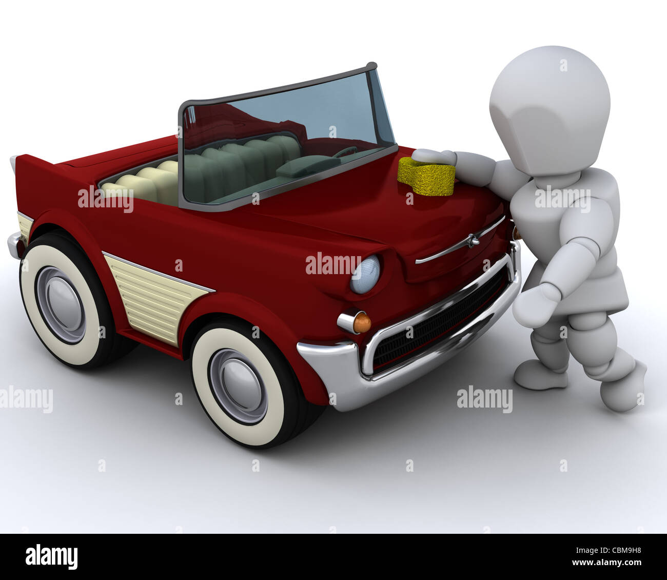 3D render of a man washing a car Stock Photo - Alamy
