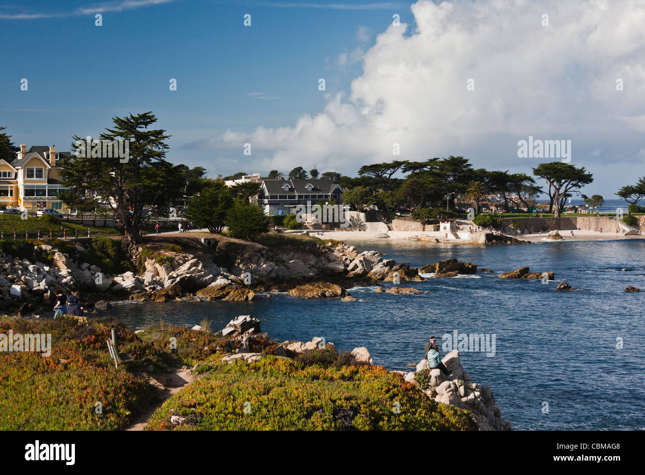 USA, California, Central Coast, Monterey, Monterey Bay Coast, Shoreline ...