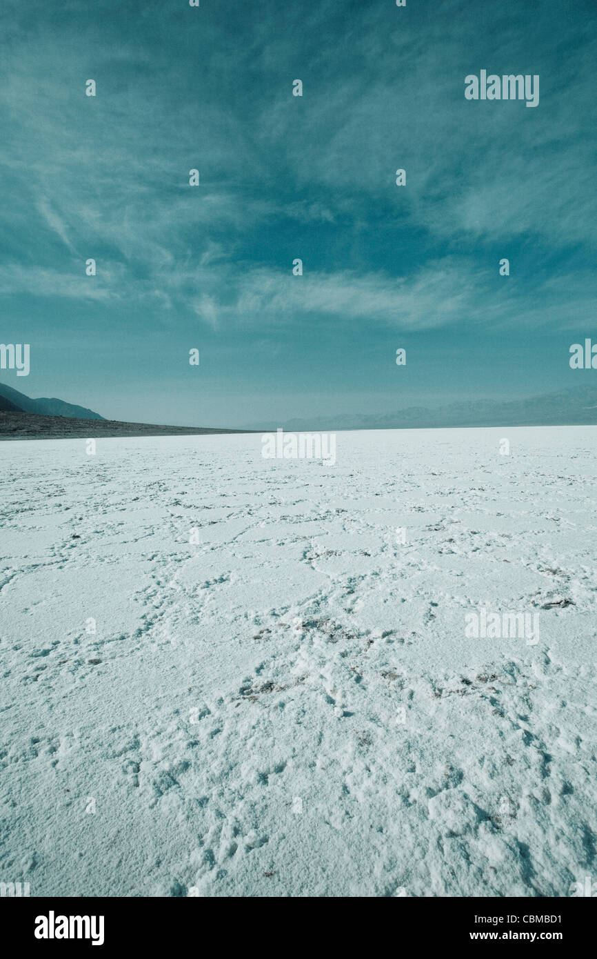 USA, California, Death Valley NP, Badwater, elevation 282 feet below ...