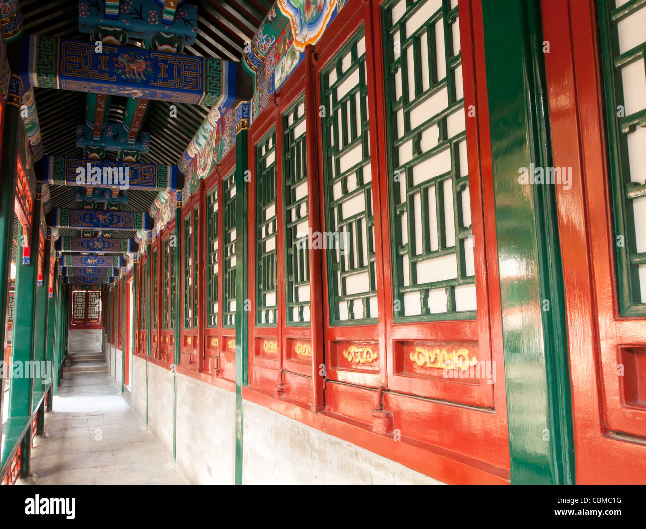 Screen windows of Summer Palace in Beijing, China Stock Photo - Alamy