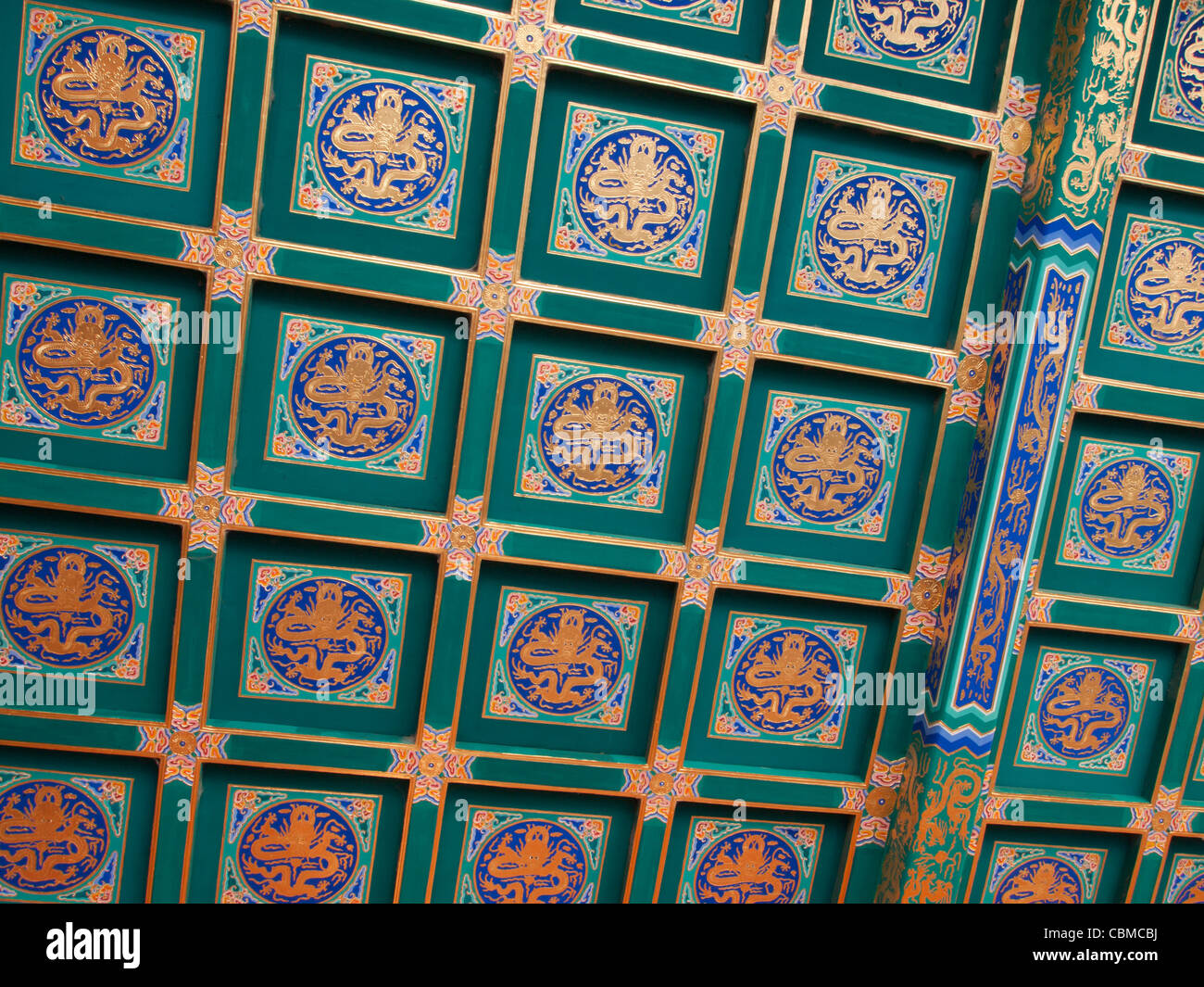 Painted ceiling in the Summer Palace of beijing with beautiful patterns ...