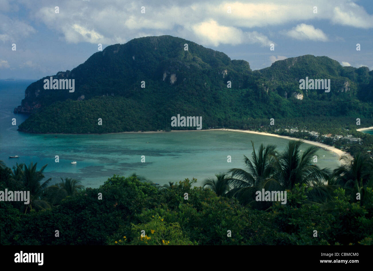 Tonsai Bay colored by monsoon storm, Ko Phi Phi Island, Thailand Stock ...