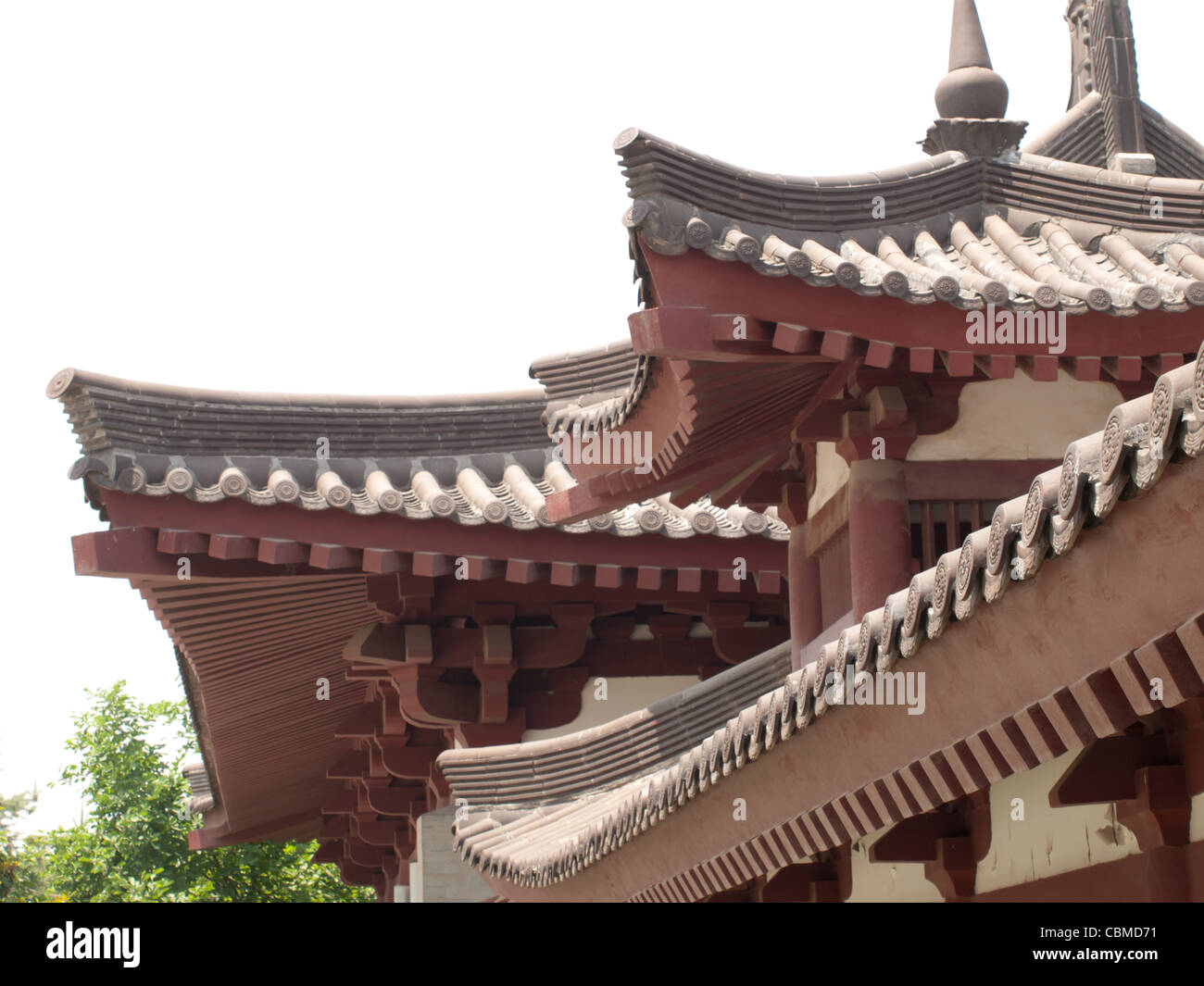 Tile roofs of chinese temple in Xian, China Stock Photo - Alamy