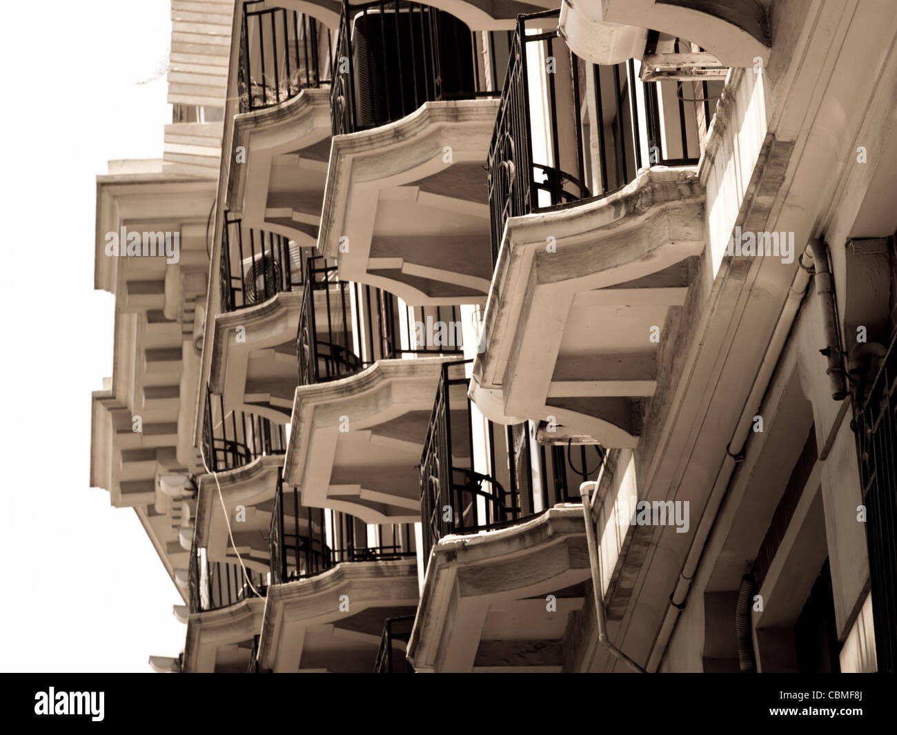 Balconies of the residential building in Shanghai, China Stock Photo ...