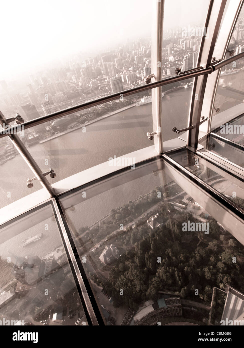 Looking down from TV Tower to Shanghai Stock Photo - Alamy