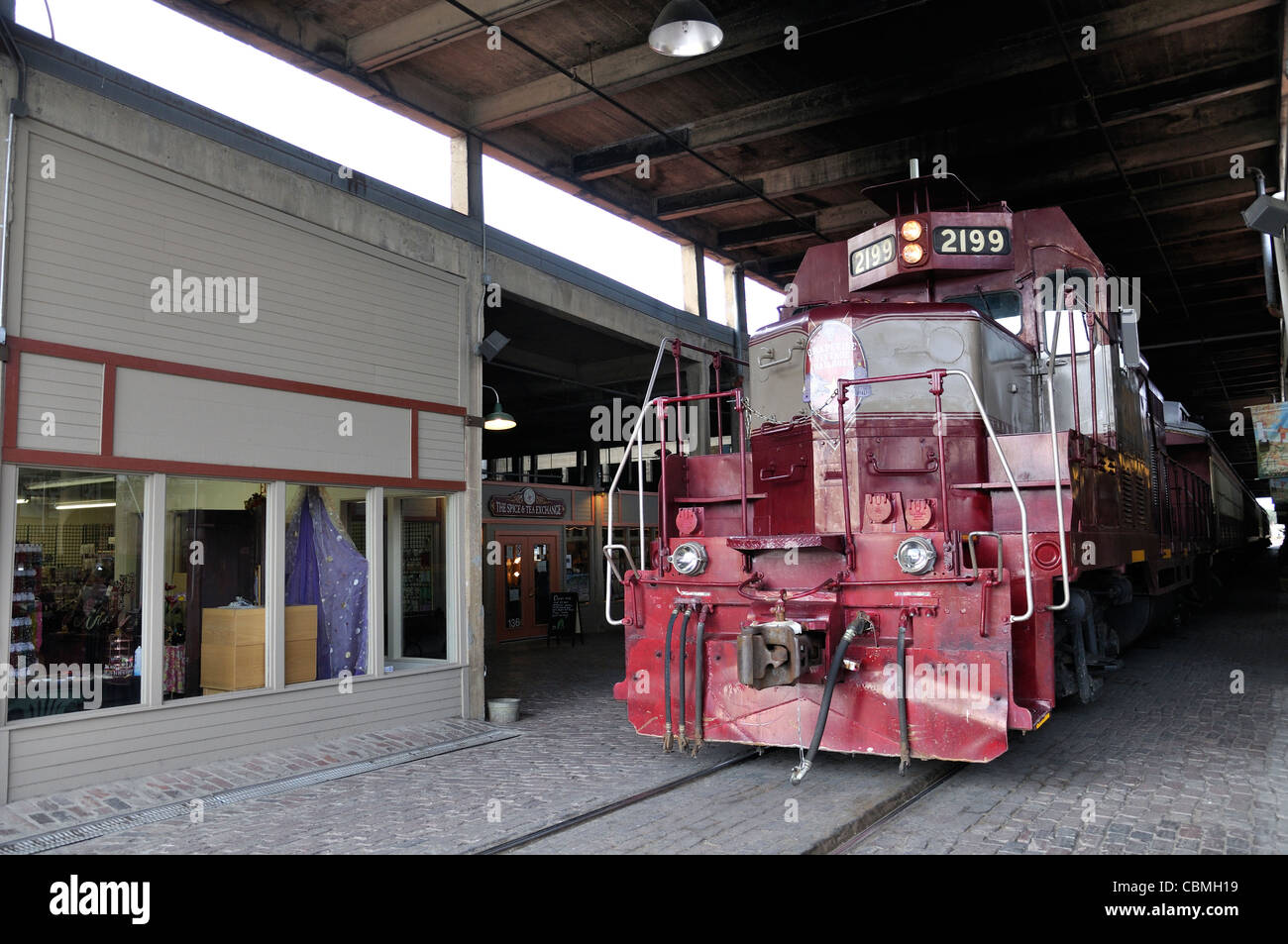 Vintage Grapevine train in Stockyards, Fort Worth, Texas Stock Photo ...