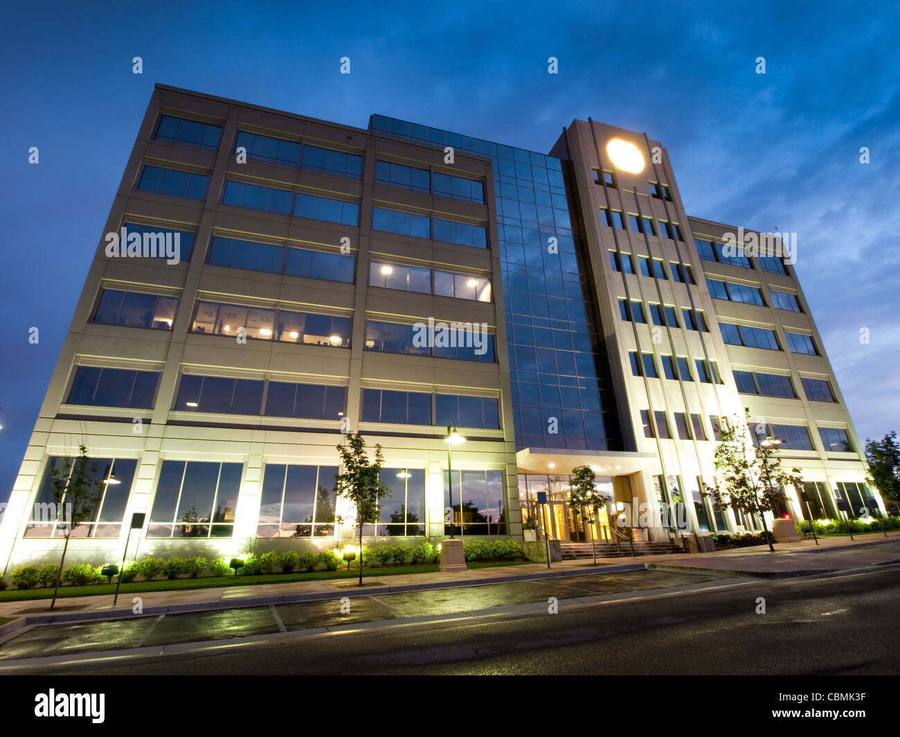 Office building in evening Stock Photo - Alamy