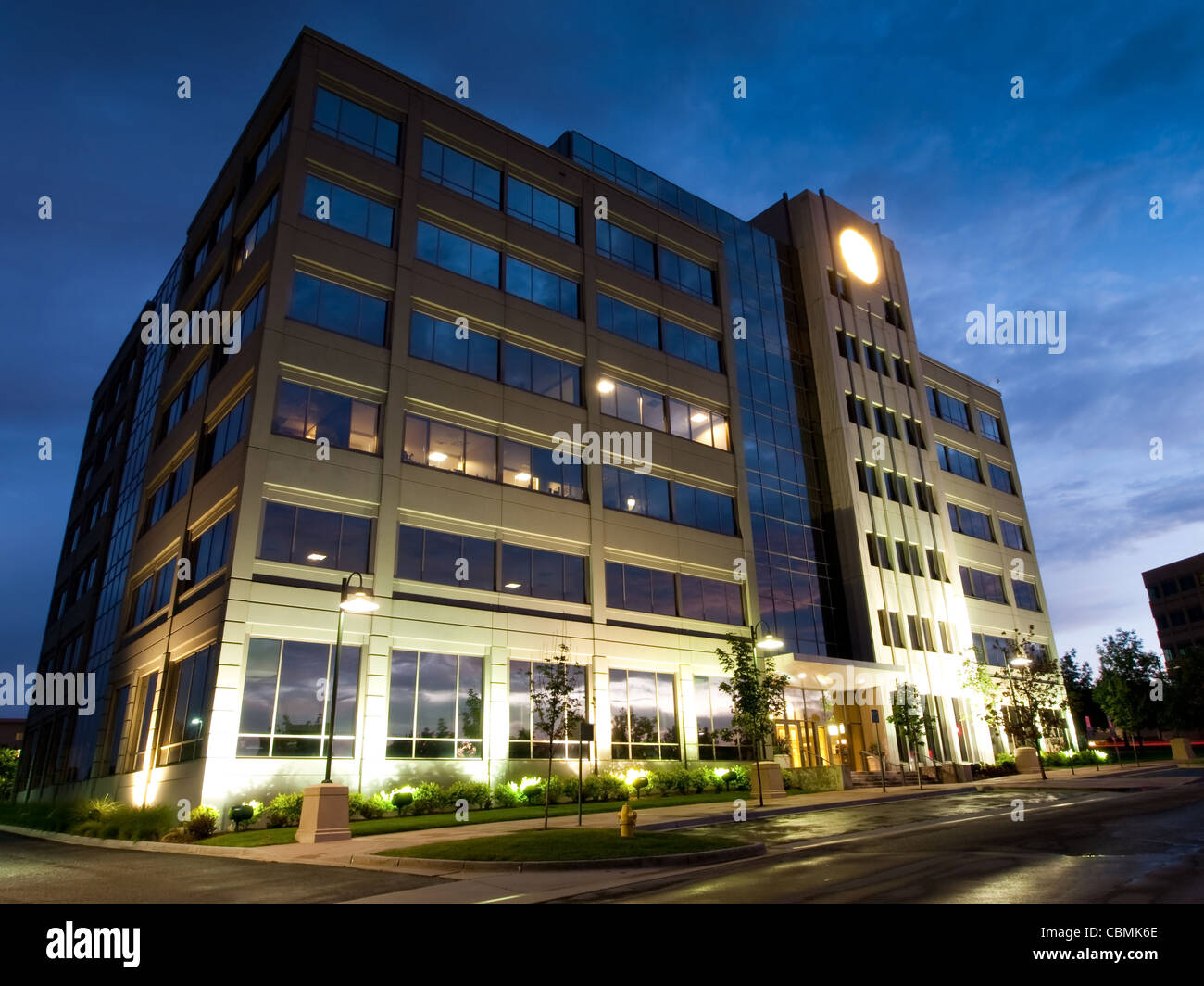 Office building in evening Stock Photo - Alamy