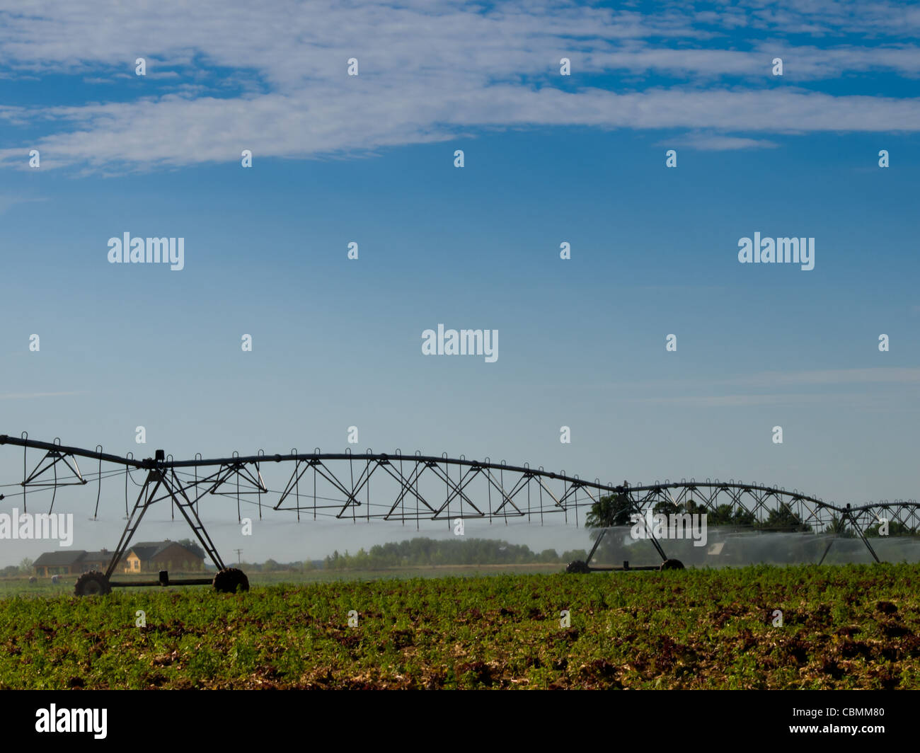 Circular irrigation system on the farm field Stock Photo - Alamy