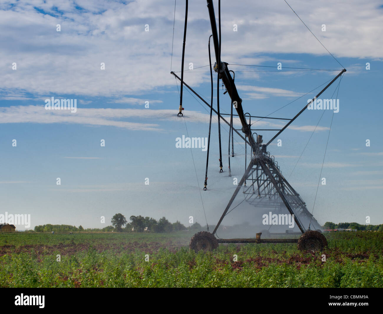 Circular irrigation system on the farm field Stock Photo - Alamy