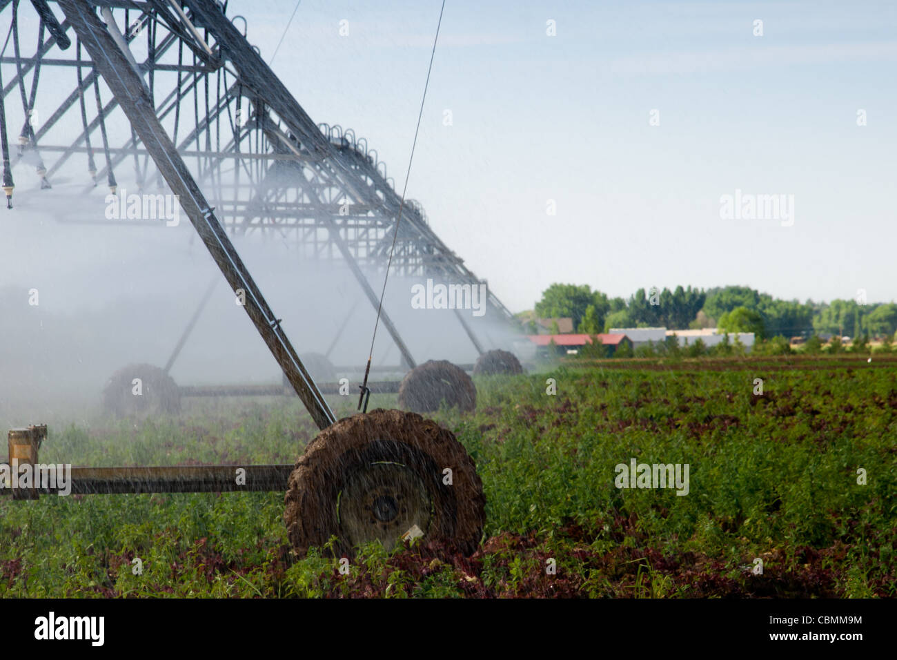 Circular irrigation system on the farm field Stock Photo - Alamy