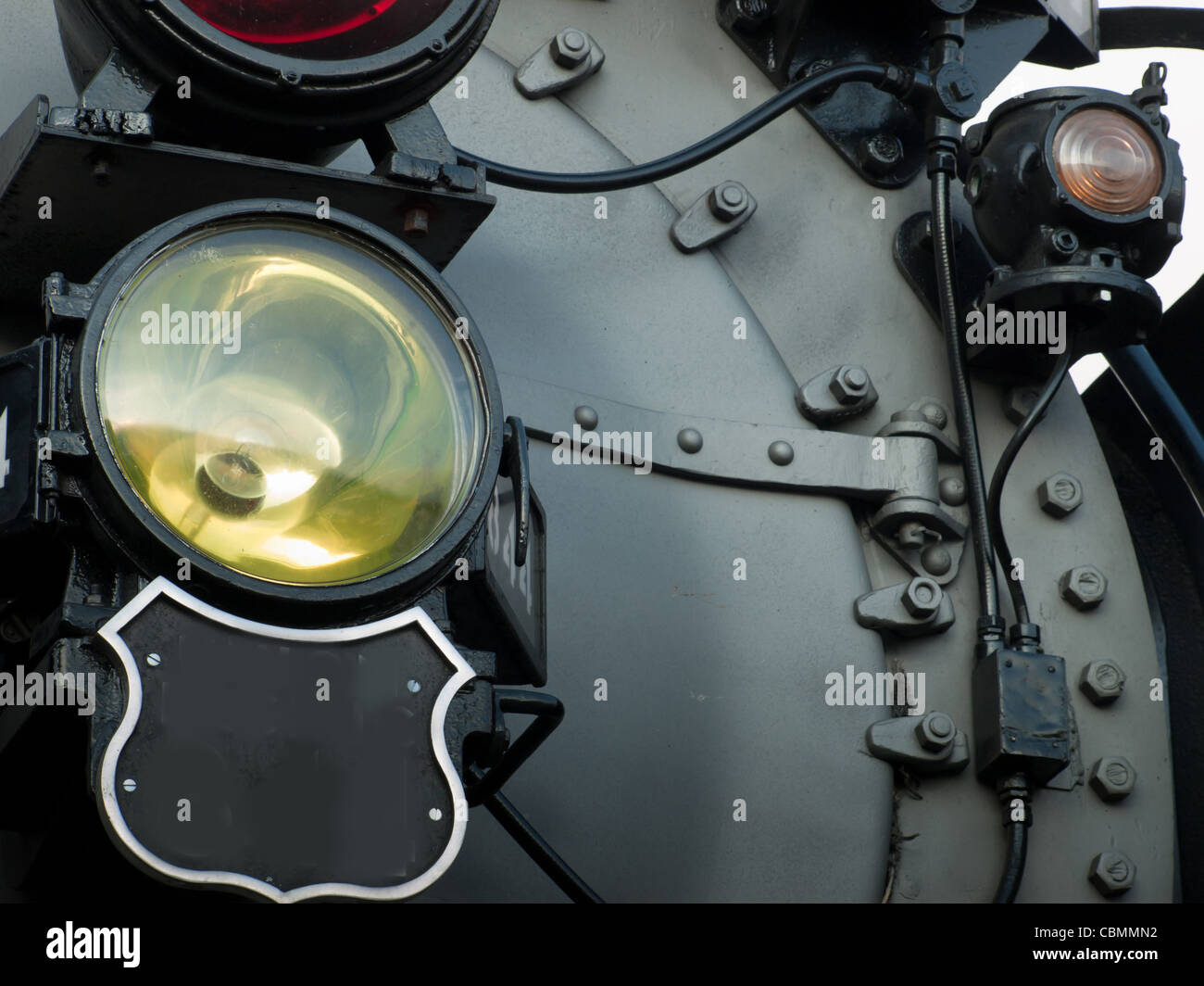 Head light of the steam locomotive No. 844 of Union Pacific Railroad ...