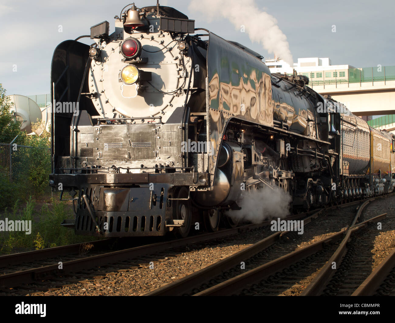 Steam Locomotive No. 844 of Union Pacific Railroad leaving the train ...