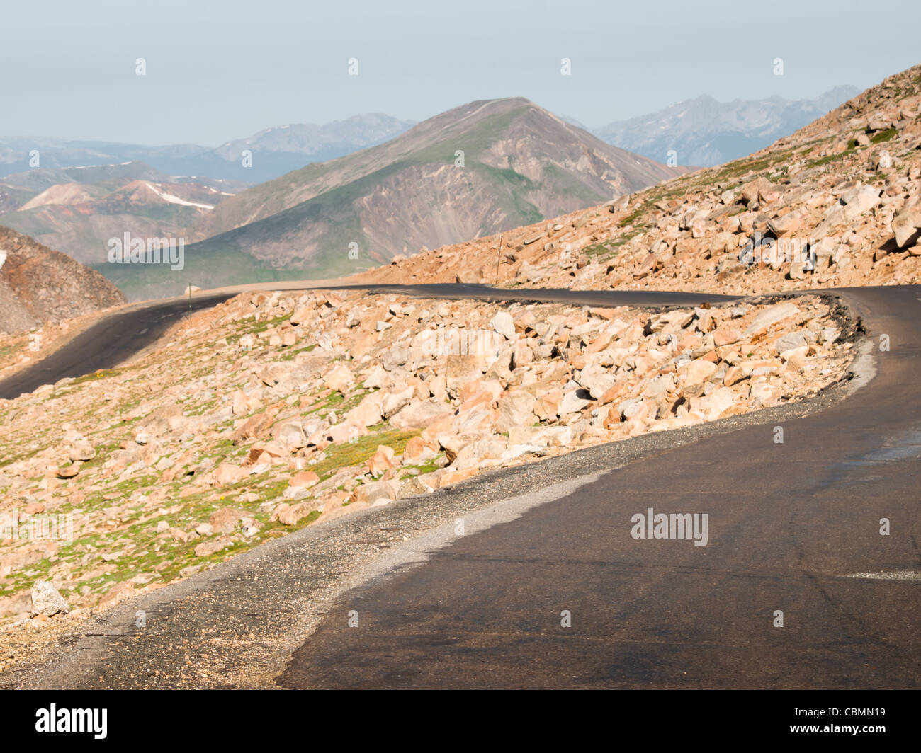 A road to the pick of Mount Evans Stock Photo - Alamy
