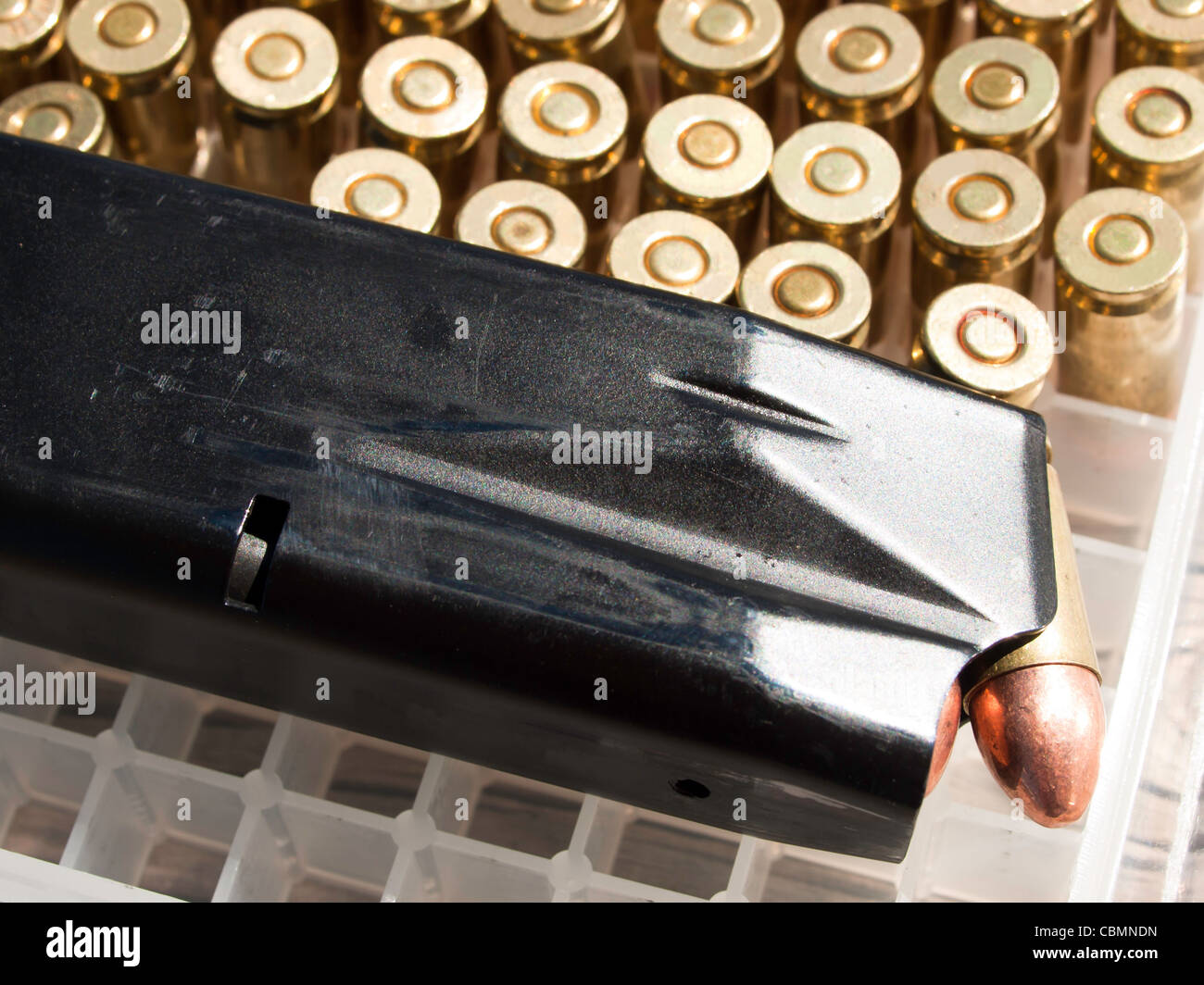Loaded magazine with the bullets Stock Photo - Alamy
