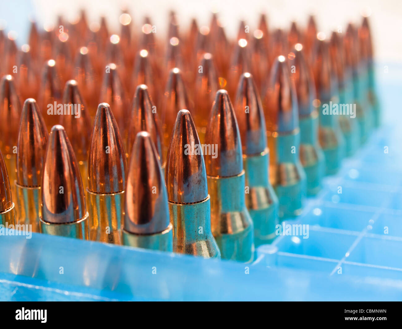 Row of bullets in the box Stock Photo - Alamy
