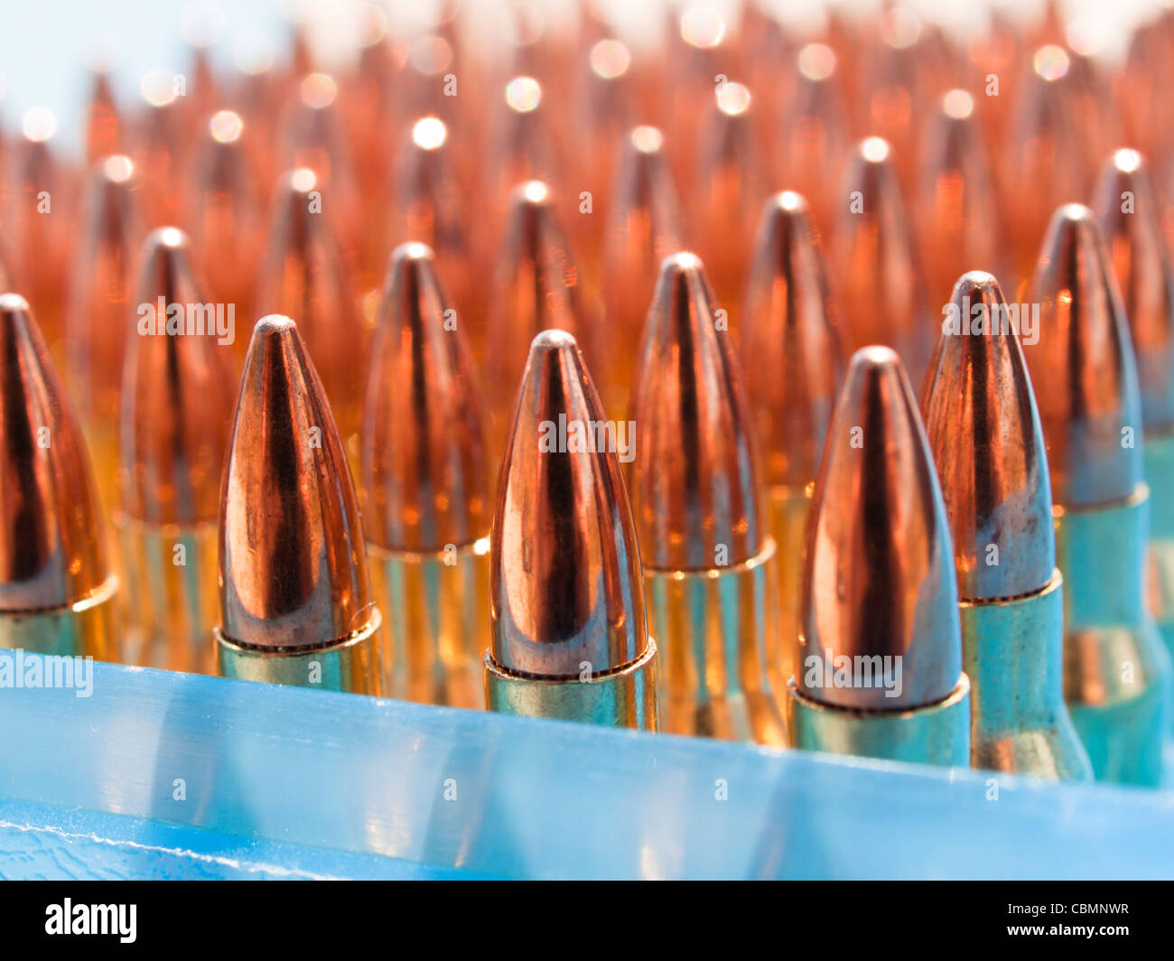 Row of bullets in the box Stock Photo - Alamy