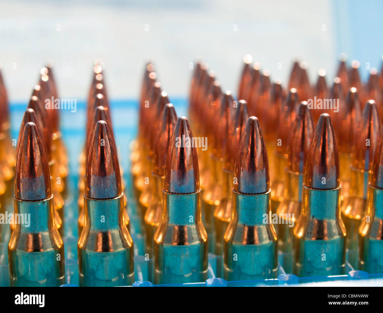 Row of bullets in the box Stock Photo - Alamy