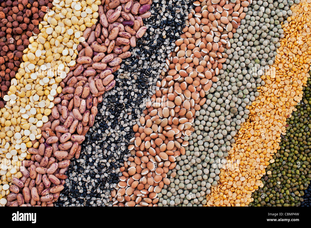 Pulses, seeds, bean and lentil pattern Stock Photo - Alamy