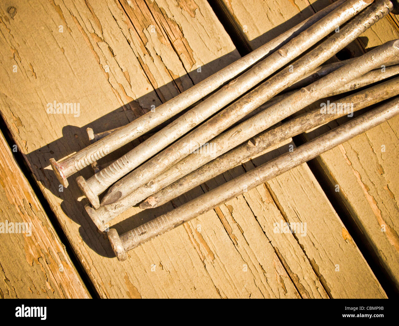 Bunch of construction nails Stock Photo - Alamy