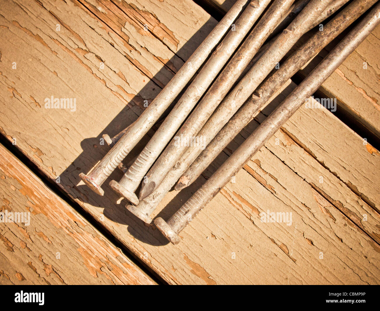 Bunch of construction nails Stock Photo - Alamy
