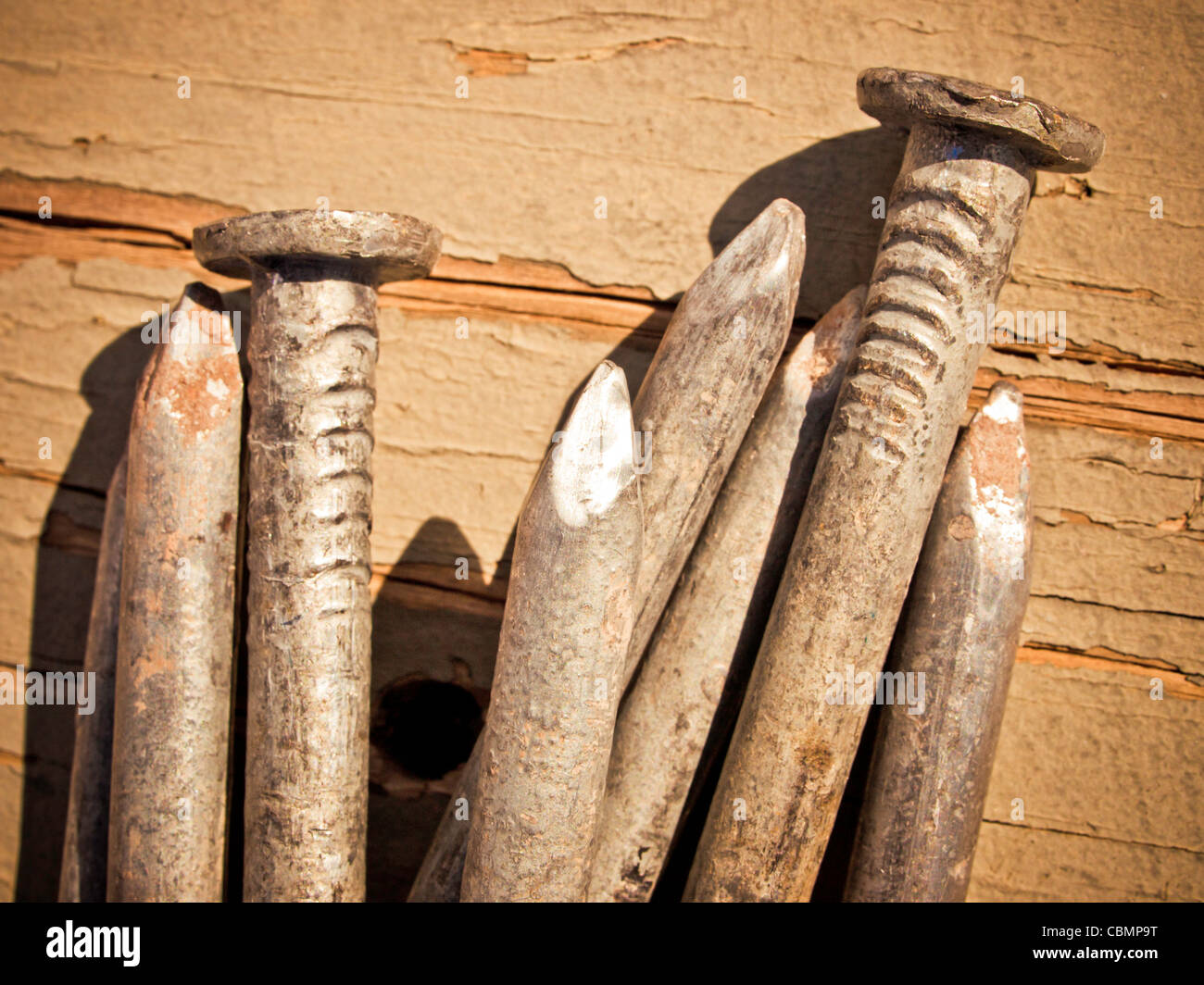 Bunch of construction nails Stock Photo - Alamy