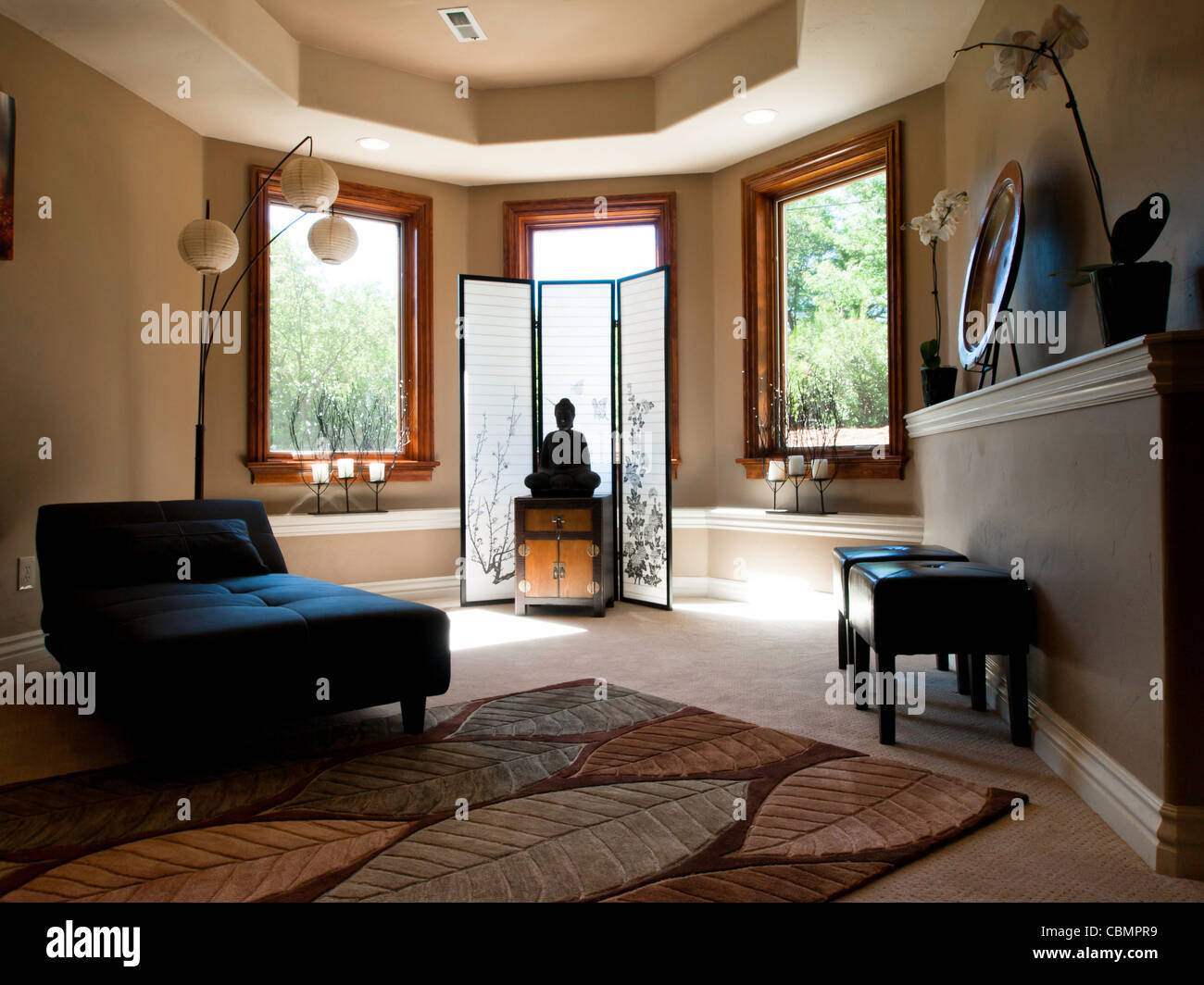 Meditation room of luxury hone Stock Photo - Alamy